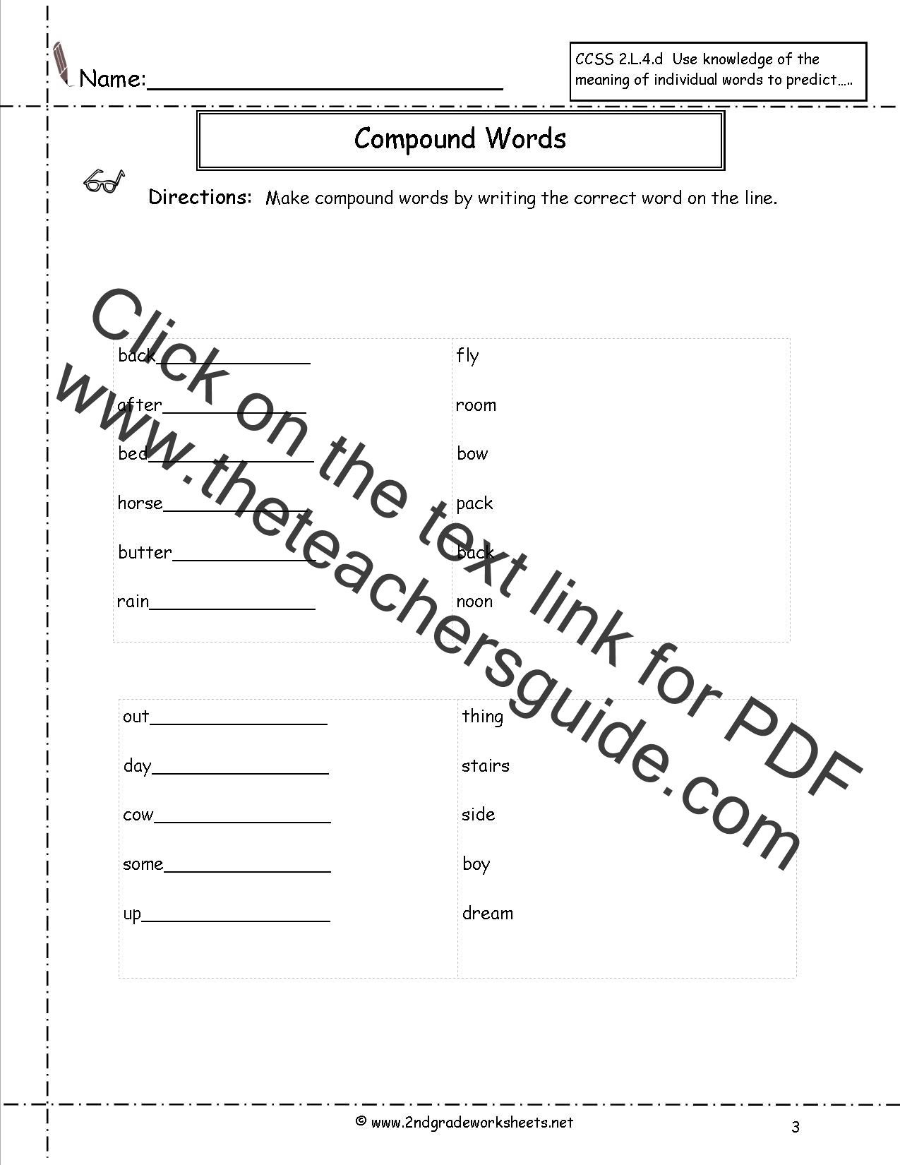 Compound Words Worksheets Compound Words Worksheets