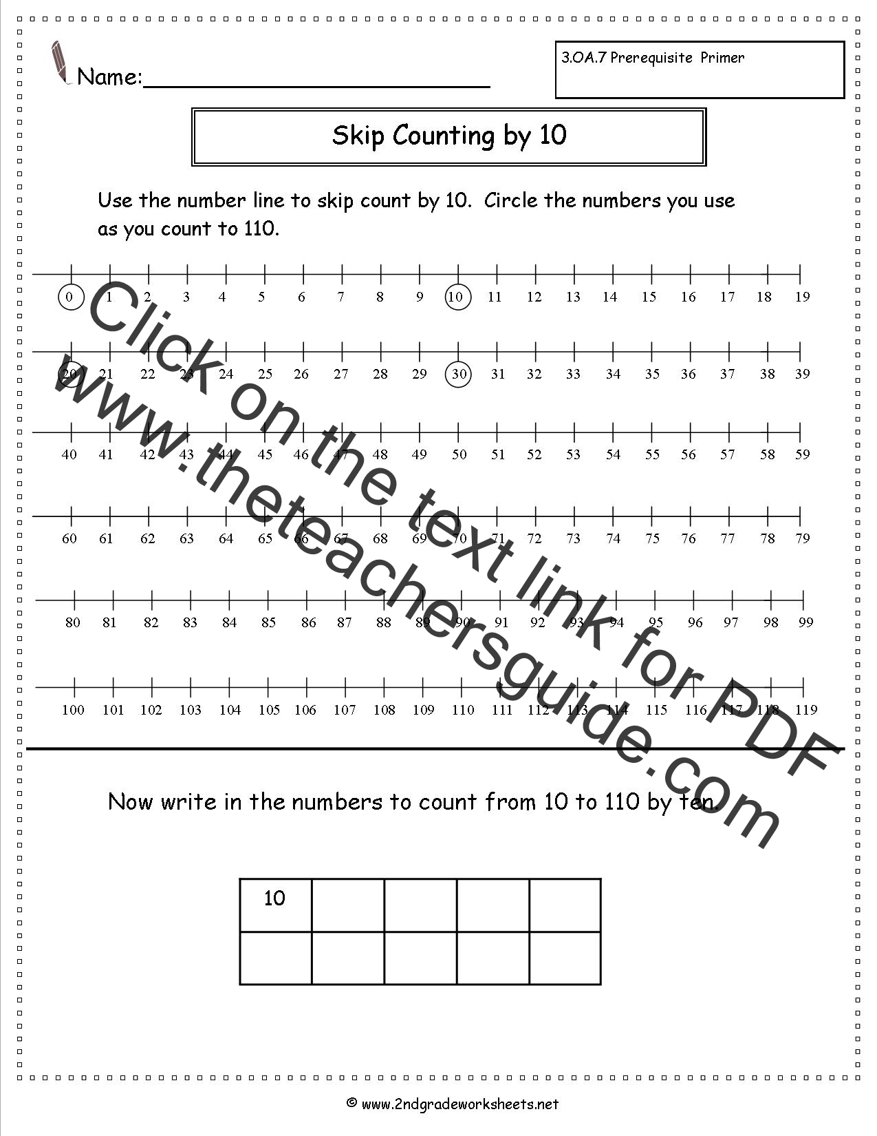 Free Skip Counting Worksheets