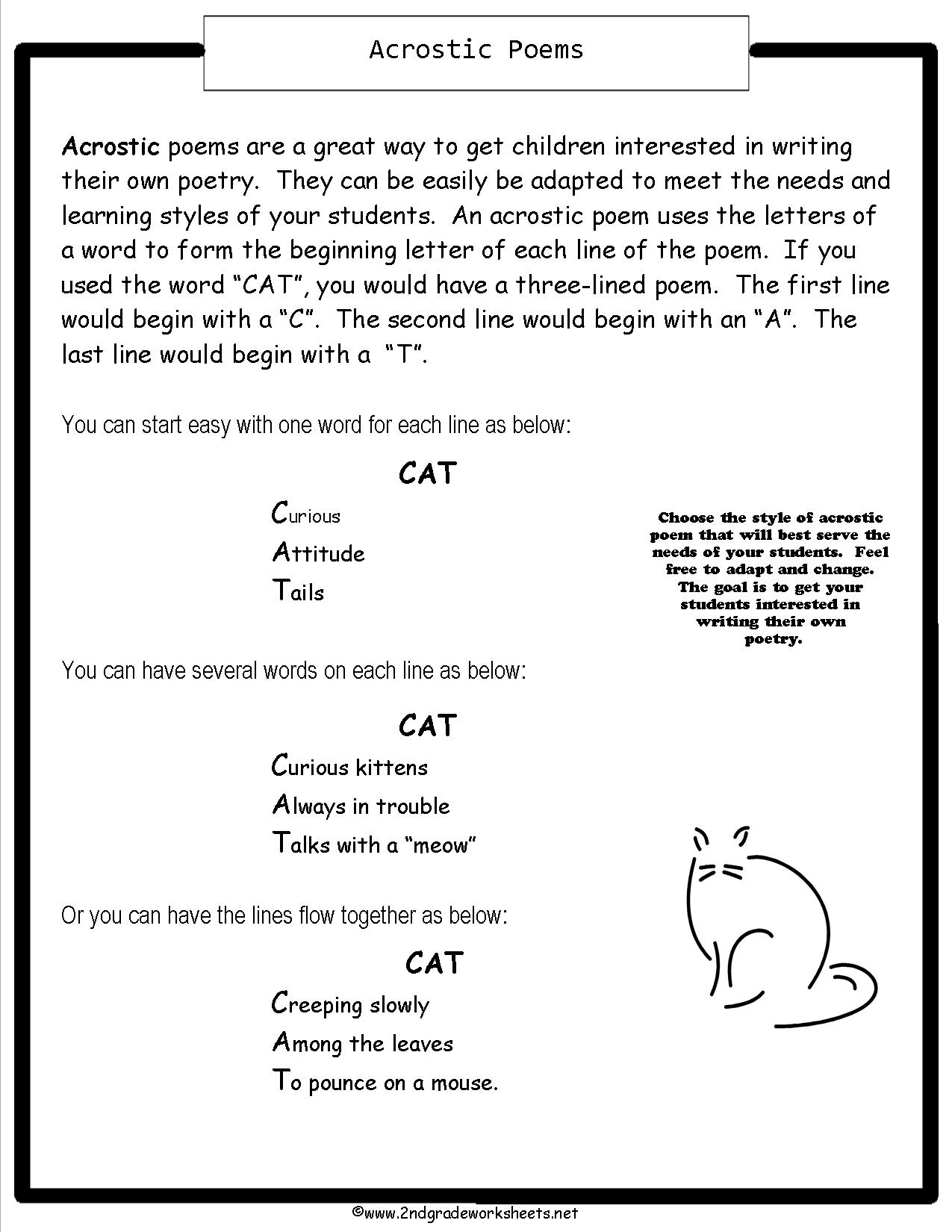 Acrostic Poem Forms Templates And Worksheets Acrostic Poem Forms Templates And Worksheets