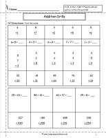 Free Addition Fluency Drills Worksheets