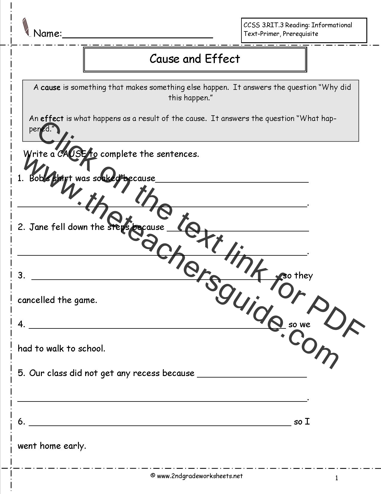 Cause And Effect Worksheets Cause And Effect Worksheets
